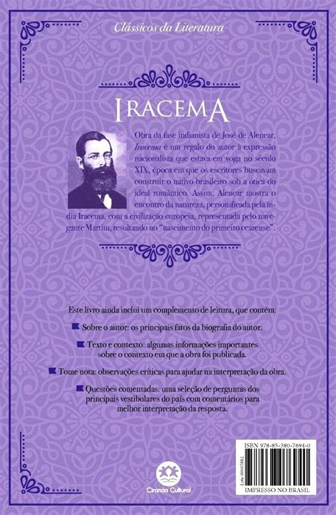Capas De Livros Brasil José De Alencar Iracema 1865