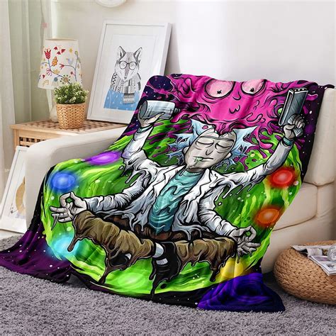 Rick And Morty Blanket Flannel Throw Room Decoration Ebuycos