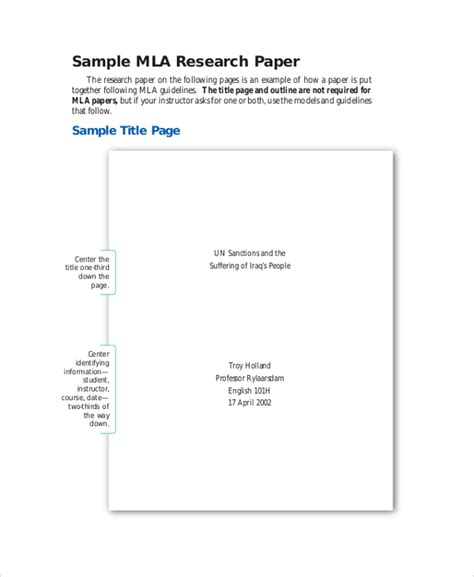 Free 6 Sample Mla Outline Templates In Pdf Ms Word