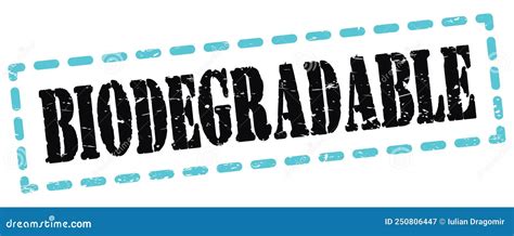 Biodegradable Text Written On Blue Black Stamp Sign Stock Illustration