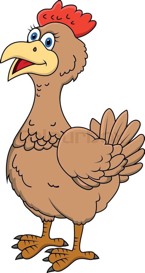 Funny Hen Cartoon Stock Vector Colourbox