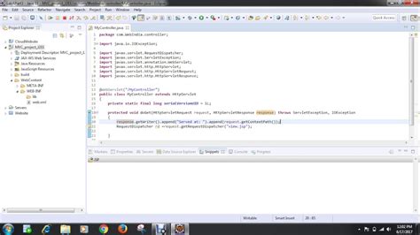 First Mvc Program In Servlet And Jsp Youtube