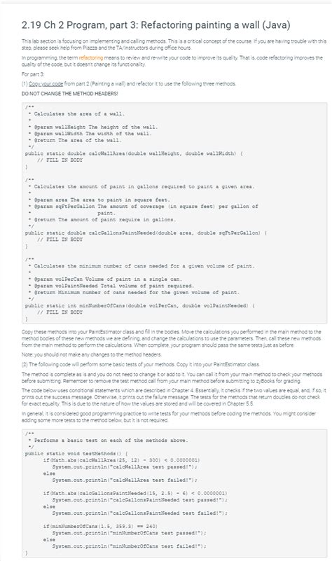 Solved Ch Program Part Refactoring Painting A Chegg