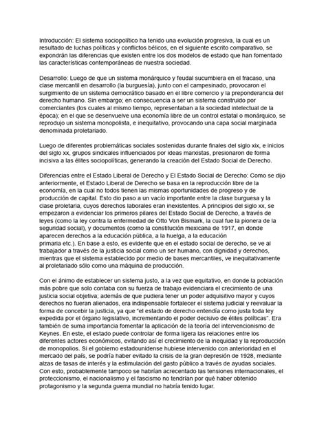 Tarea 1 Paralelo Estado De Derecho Y Estado Social De Derecho David