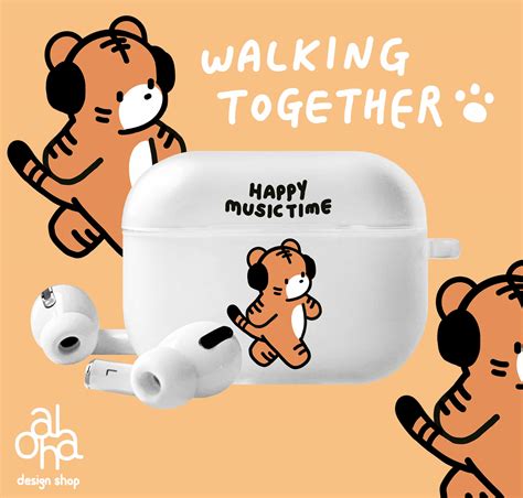 워킹타이거 호랑이 에어팟프로2 케이스 손글씨 캘리그라피 귀여운 오렌지 디자인 투명하드 반투명 젤리 에어팟 프로 123세대 케이스