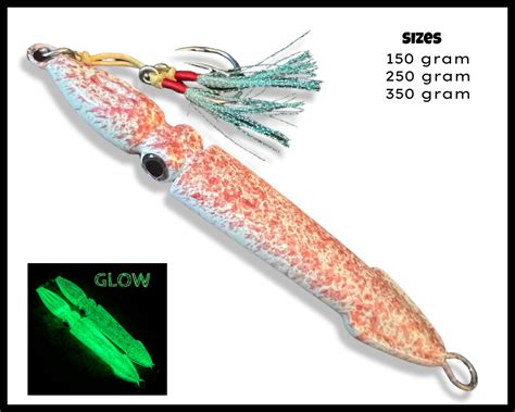 Jigging Squids Super Glow Fast Fall Rate Lingcod Jigs