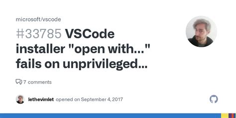 VSCode Installer Open With Fails On Unprivileged Accounts Issue