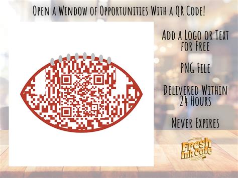 Football Sports Shaped Custom QR Code Website WIFI Menu Scan To Pay Social Media PNG Never
