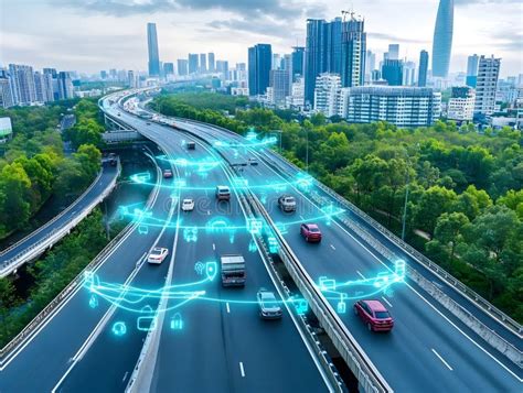 Futuristic Smart City Skyline With Eco Friendly Autonomous Vehicles On