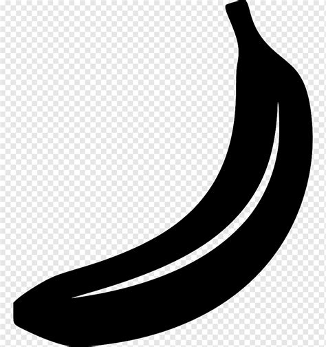 바나나 흑백 음식 검정 M 흑백 선 초승달 식물 바나나 검은 검정색과 흰색 Png Pngwing