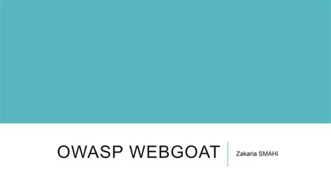 Owasp Webgoat Pptx