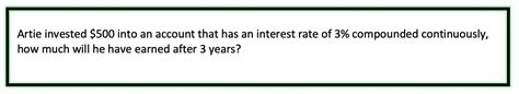 Continuously Compounding Interest Formula Math Lessons