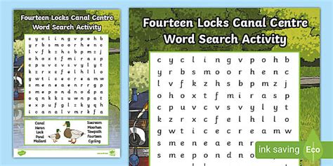 14 Locks Canal Centre Word Search Activity Twinkl Twinkl