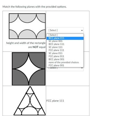 Solved Match The Following Planes With The Provided Options