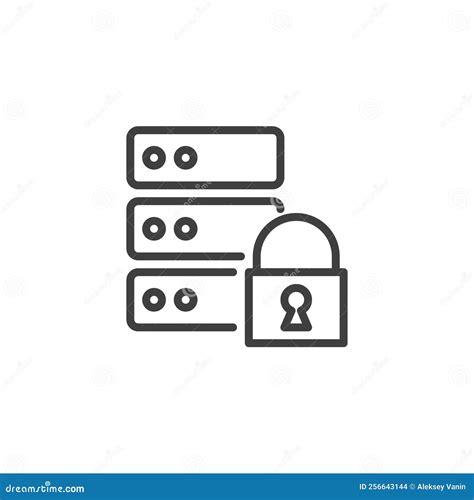 Data Protection Line Icon Stock Vector Illustration Of Pixel 256643144