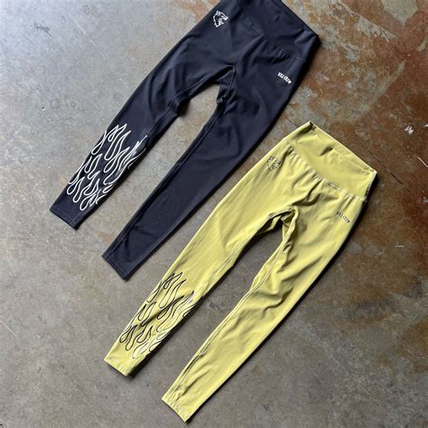 Flame Leggings Olive Black Kill Crew