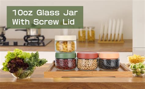 Zoedo 10 Oz Glass Jar With Screw Lidwide Mouth Airlight
