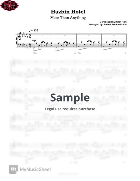 Sam Haft Hazbin Hotel More Than Anything Sheet Music By Anime