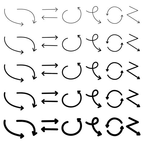 얇고 두꺼운 화살표 컬렉션 무료 벡터