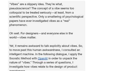 What Could Ai Possibly Know About “vibes” R Gpt3