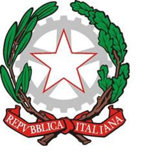 Emblem Of Repubblica Italiana With Star In Red And White