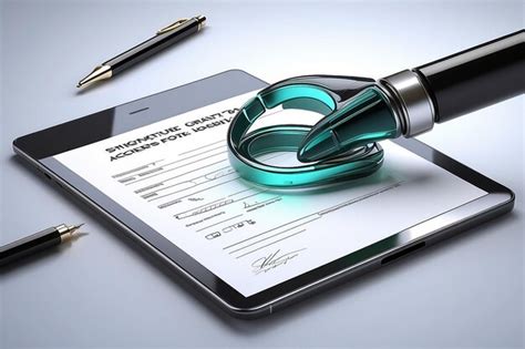 Premium Photo Digital Signature Grants Access To Digital Data 3d