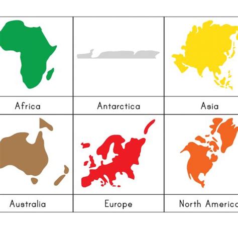 Continents 3 Part Cards Continents Cards Preschool Literacy