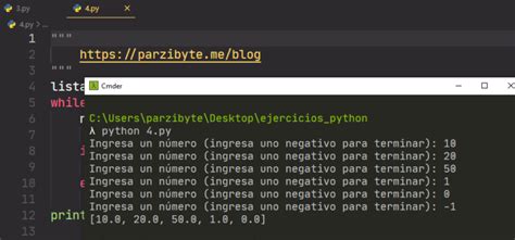 Python Solicitar números hasta que uno sea negativo Parzibyte s blog