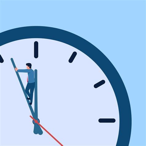Premium Vector The Man Is Sandwiched Between The Hands Of A Large Clock A Metaphor For The