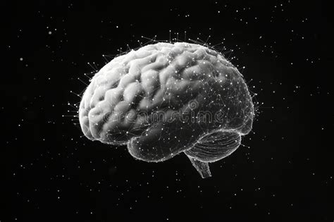 Human Brain Neural Network Artificial Intelligence 3d Illustration On Dark Background Stock
