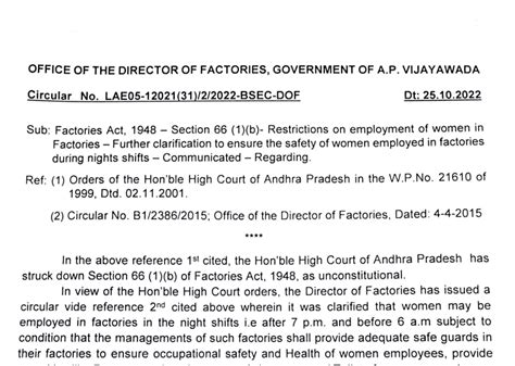 The State Government Of Andhra Pradesh Issues Notification Th Oct