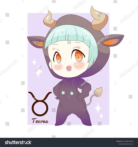 Anime Character Chibi Taurus Zodiac Sign Stock Illustration 2286779035 Shutterstock