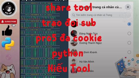 Share Tool Traodoisub Pro5 đa Cookie Python Hiếu Tool Youtube