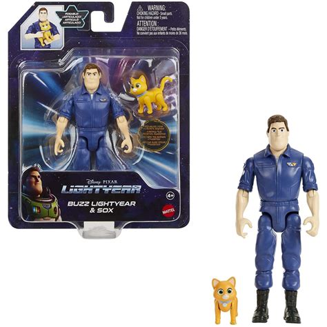 Disney Pixar Lightyear 5 Inch Buzz Lightyear Figure And Sox Robot Cat