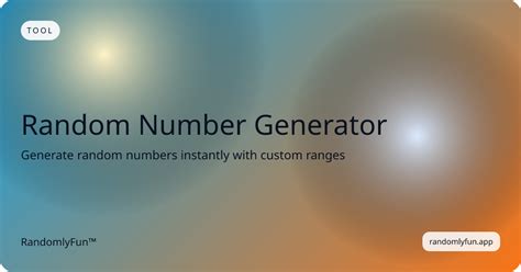 Random Number Generator Generate Numbers In Any Range