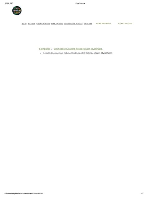 Echinopsis Leucantha Flora Argentina Pdf