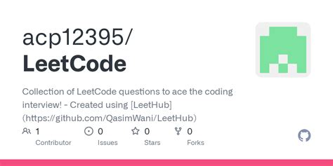 github acp12395 leetcode collection of leetcode questions to ace the