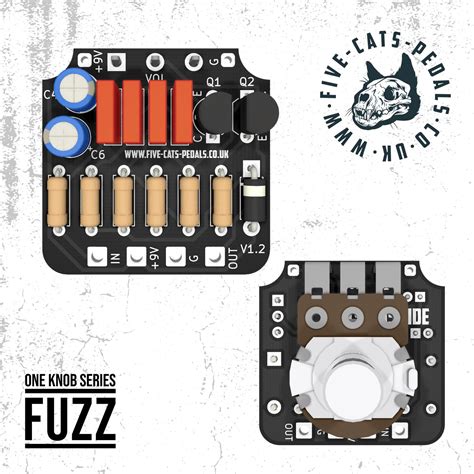 One Knob Fuzz Guitar Pcb Fuzz 5 Variant Board Qty 1 Five Cats Pedals