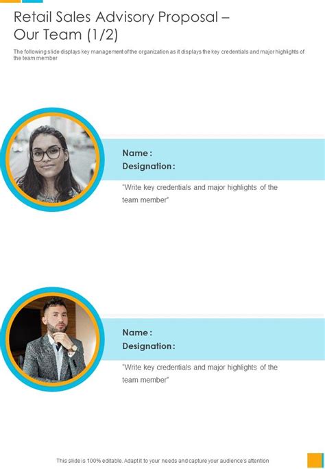 Retail Sales Advisory Proposal Our Team One Pager Sample Example Document