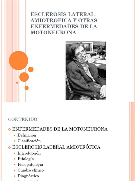 Esclerosis Lateral Amiotrófica Y Otras Enfermedades De La Motoneurona