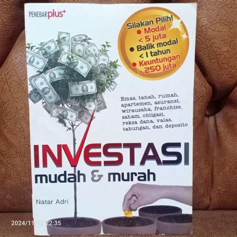 Jual ORIGINAL BUKU INVESTASI MUDAH MURAH Emas Tanah Rumah