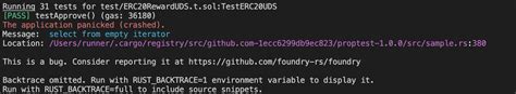 `forge test` the application panicked crashed · issue 2651