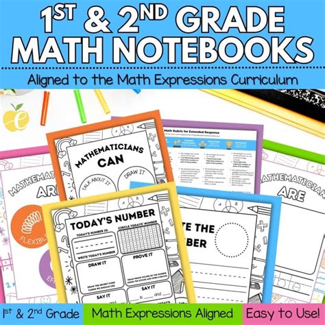 Interactive Math Notebook Templates For 1st And 2nd Grade Math