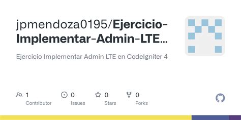 GitHub Jpmendoza0195 Ejercicio Implementar Admin LTE En CodeIgniter 4