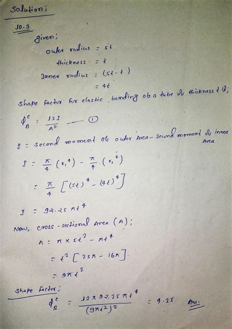 [solved] E10 3 Deriving Shape Factors For Stiffness Limited Design