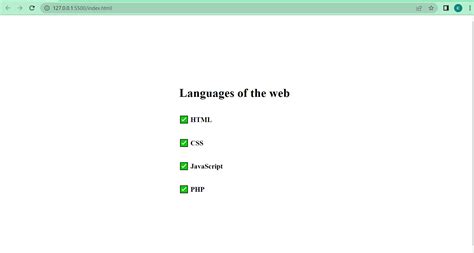 Check Marks In Html