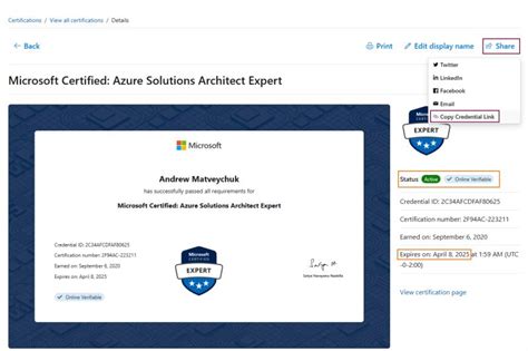 andrew matveychuk on linkedin certification
