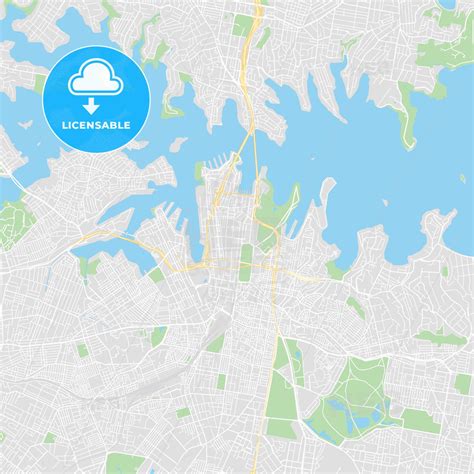 Sydney Printable Map Australia Exact Vector City Plan Editable