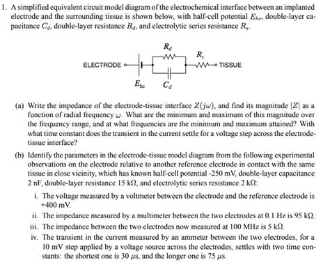 Solved A Simplified Equivalent Circuit Model Diagram Of The