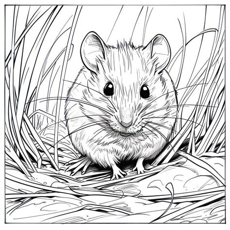 Rat Drawing Coloring Book Page Stock Illustration Illustration Of